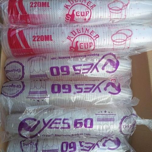 Jual Gelas Kopi Plastik Gelas Cup Aqua 220ml 160ml 120ml Ulir isi 50pcs - 120ML ULIR - Jakarta ...