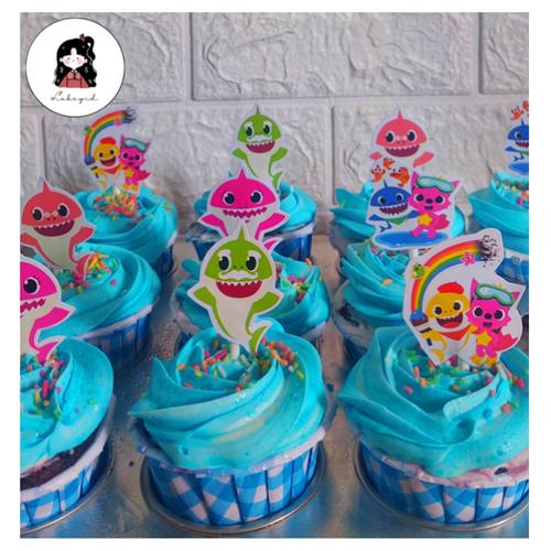 Jual Cupcake ultah/cupcake custom babyshark - Kota Tangerang - @Cakey ...