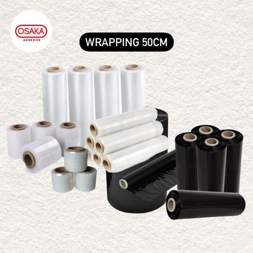 Jual Plastic Wrapping Stretch Film 50cm x 300 meter Wrap Bening / Hitam ...