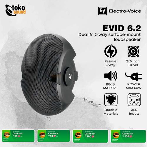 Jual Electro-Voice EVID 6.2 - Dual 6 Inch Two Way Surfacemount ...