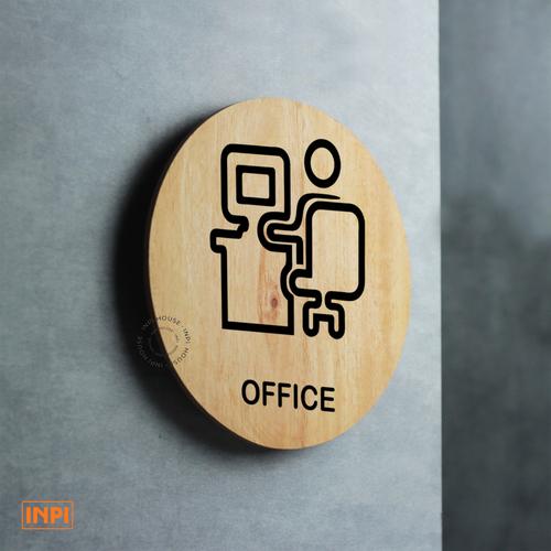 Jual INPI - Sign Kayu Mahoni Sticker lingkaran Office - Hitam - Kota ...