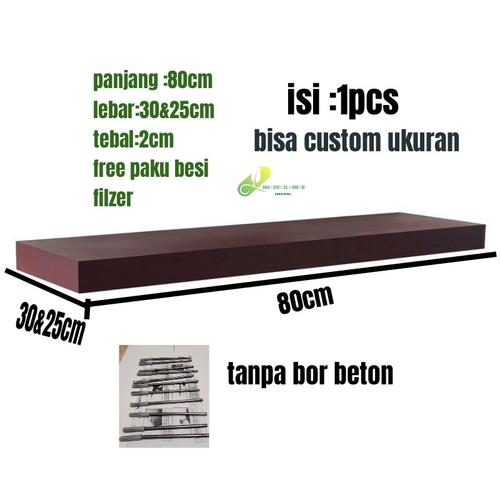 Jual ambalan dinding minimalis 30cm, ambalan serbaguna size 80x30x2cm ...