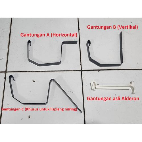 Jual Pengait Alderon gantungan bracket klem clamp holder talang atap ...