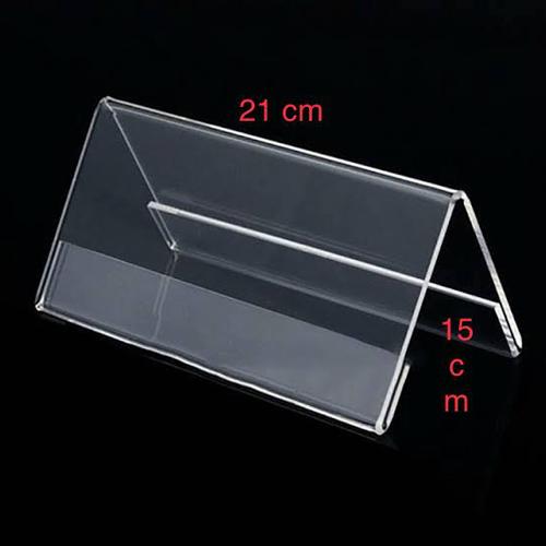 Jual Acrylic name tag segitiga selipan kertas brosur A5 uk T 15 x P 21 ...