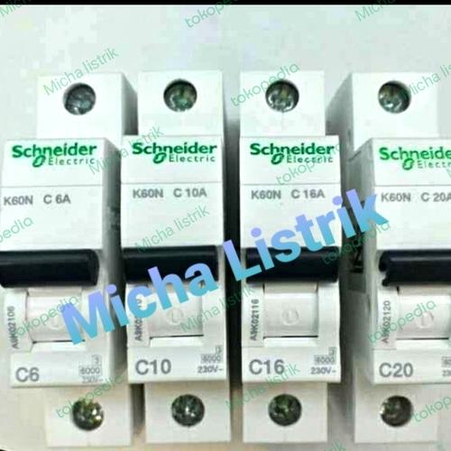 Jual MCB schneider K60N 1p 6a/10a/16a 20a / schneider mcb 1p k60n original - 20a - Jakarta Pusat ...
