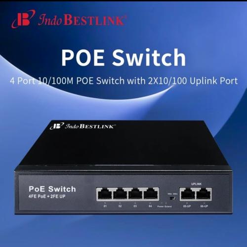 Jual indoBESTLINK Power Over Enthernet Switch HUB 4 Port / POE Swich ...