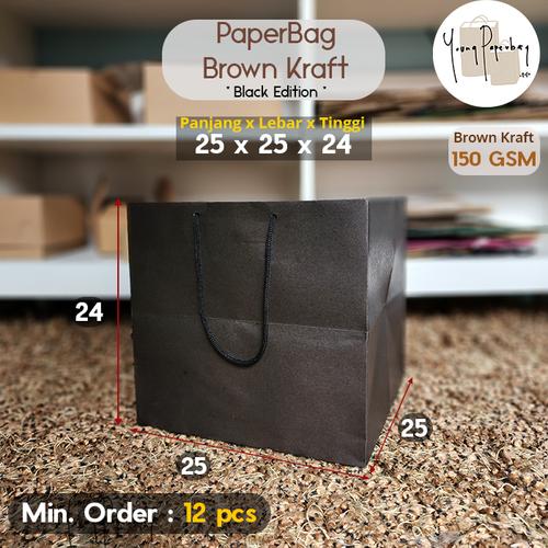 Promo Paper Bag/Tas Kertas Paperbag Hitam Polos Uk. 25 x 25 x 24 Brown ...