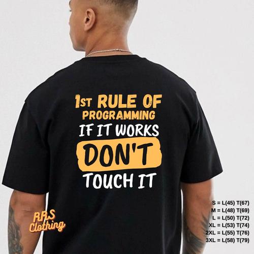 Jual Tshirt kaos programmer first rule of programming buku coding ...