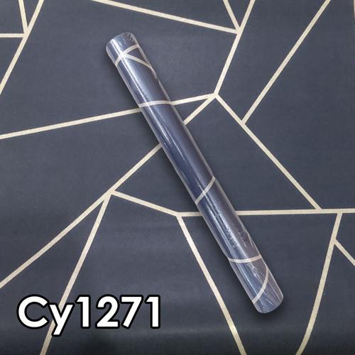 Jual CY1271 Motif Garis Putih Dasar Biru Wallpaper Sticker Dinding ...