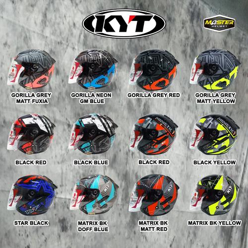 Jual Helm Kyt Galaxy Flat R Motif Neon Gorilla Grey Yellow Double Visor ...