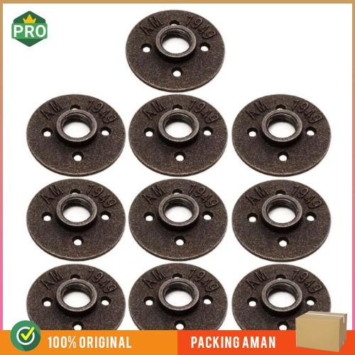Jual 10 PCS 3/4 INCH HITAM LUNAK LANTAI BESI FLANGE FITTING PIPA NPT ...