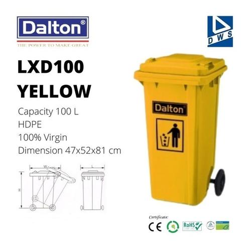 Jual Tempat Sampah Plastik Outdoor DALTON Dustbin LXD100C Yellow 100L ...