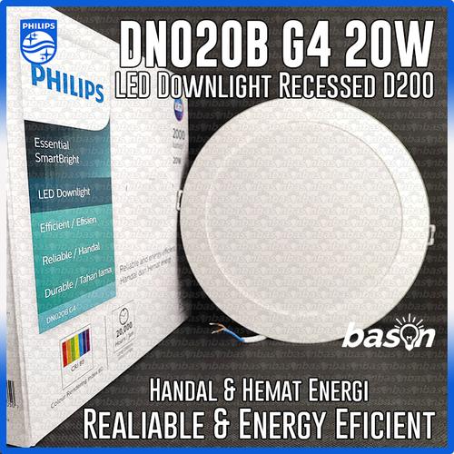 Promo PHILIPS DN020B G4 20W LED20 D200 8" - LED Downlight setara 23W G3 ...