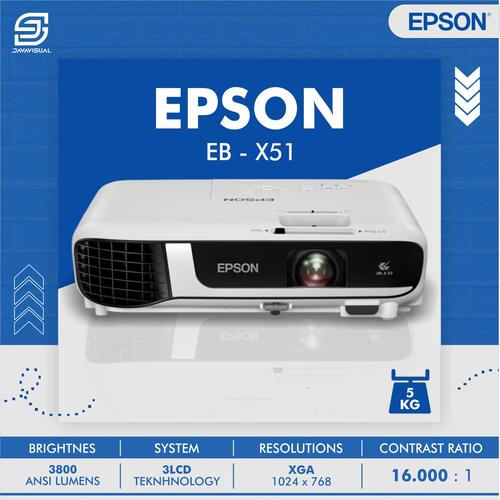 Jual Epson EB X51 Projector 3800 lumens XGA 3LCD HDMI Proyektor Grs ...