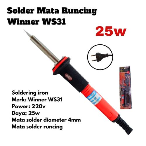 Jual Solder Mata Runcing Winner WS31 25 Watt Soldering Iron 25w - tanpa ...
