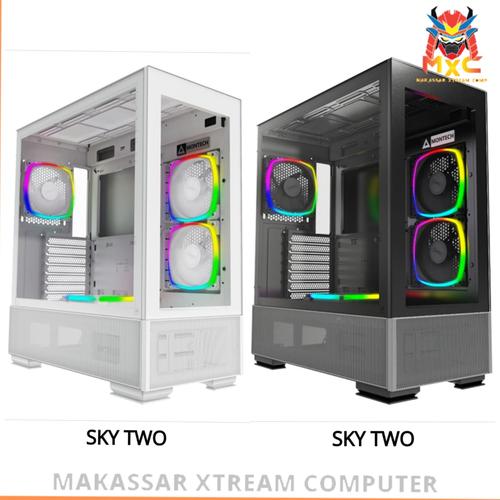 Jual CASING PC GAMING MONTECH SKY TWO ATX TYPE-C 4 FAN A-RGB - Putih ...