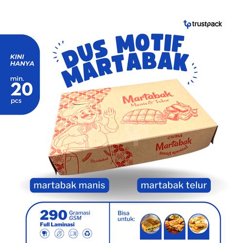 Jual BOX DUS KRAFT KOTAK ROTI MARTABAK 21 x 13,5 x 4 LAMINASI MOTIF ...