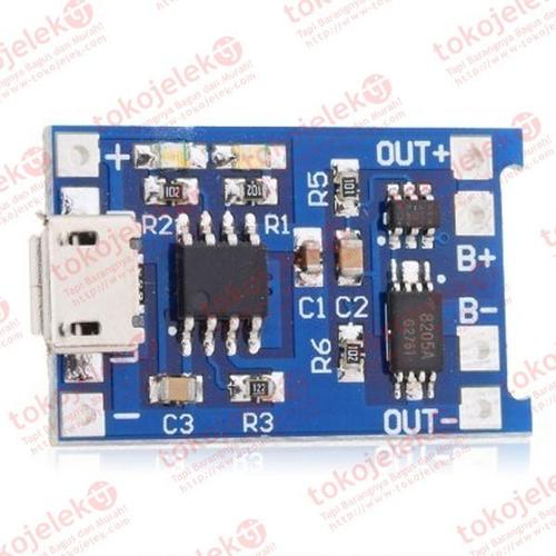 Jual TP4056 Modul Charger DIY Baterai LiPo Li-Ion 18650 Micro USB with ...
