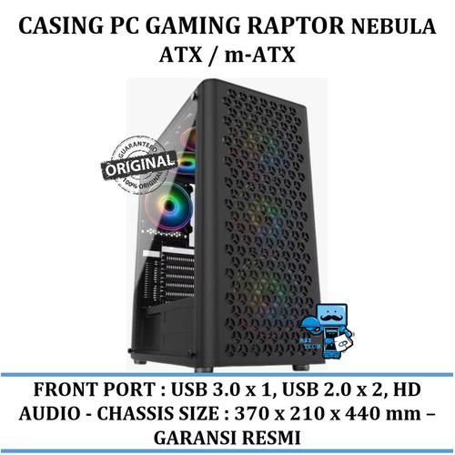 Jual Casing Pc Gaming Raptor Nebula Atx / M-Atx - Original Produk ...