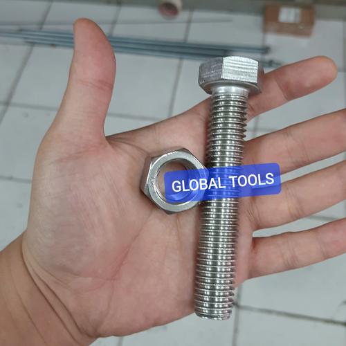 Jual baut mur ss304 sus THE 3/4x4 m19 kunci 28 hex bolt 3/4 x 4 bolt nut - Jakarta Barat ...