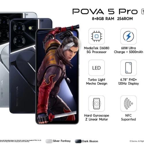 Jual Techno POVA 5 Pro 5G - Super Fast Charging 5000 mAh - Silver ...