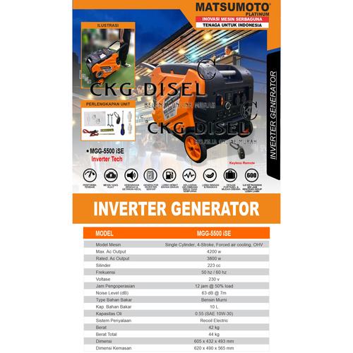 Jual Mesin Genset Generator Inverter Silent MGG 5500 ISE 4000 Watt ...
