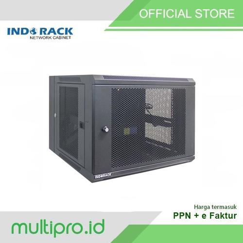 Promo INDORACK WALLMOUNT RACK WIP6008D 8U 600MM - RAK PERFORATED DOUBLE ...