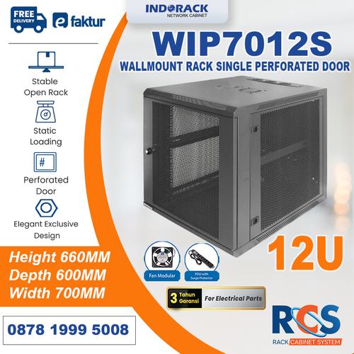 Jual WIP7012S Wallmount Rack Perforated Door INDORACK 12U Depth 700mm ...
