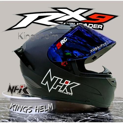 Jual HLEM NHK RX9 FULL FACE BLACK DOFF PAKET GANTENG - standar+spoiler ...