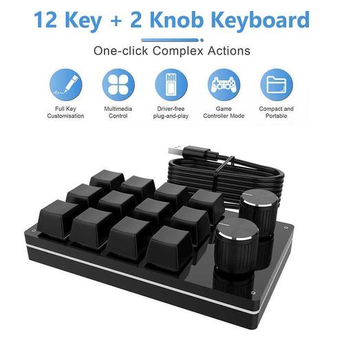 Promo Macropad Knob Keyboard Macro Shortcut Key Multimedia Gaming ...
