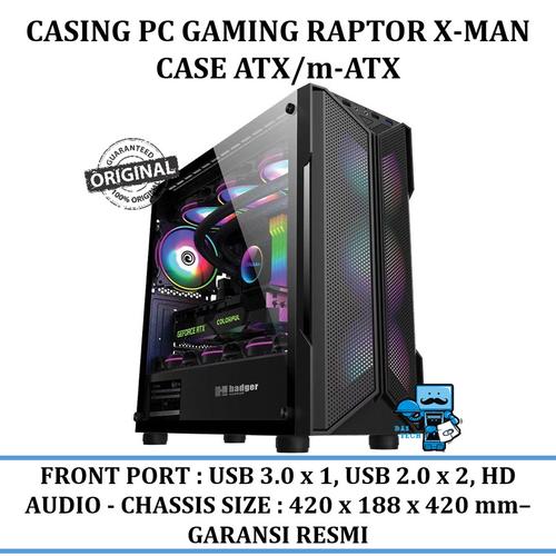 Promo Casing Pc Gaming Raptor X-Man Case Atx/M-Atx - Original Cicil 0% ...