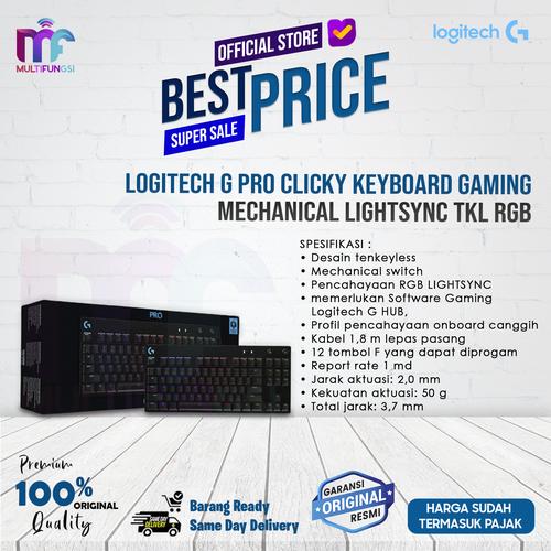 Promo Logitech G Pro Clicky Keyboard Gaming Mechanical LightSync TKL ...