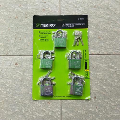 Jual Gembok master Tekiro 50mm isi 5 pcs Master Padlock Tekiro 50mm ...