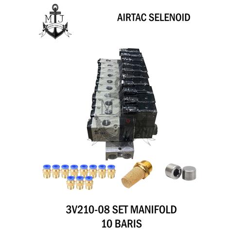 Jual Solenoid Valve Airtac 3v210-08 set Manifold dan Nepel - 3baris ...