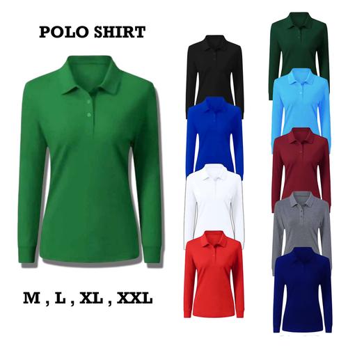 Promo KAOS POLO LENGAN PANJANG POLOS / POLO SHIRT UNISEX LENGKAP UKURAN ...