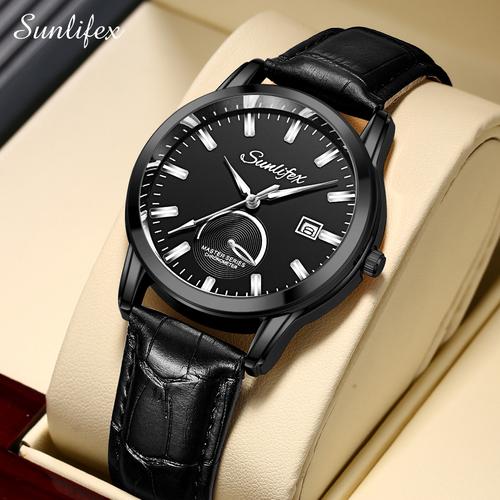 Promo Sunlifex Jam Tangan Pria Original Kuarsa Klasik Santai Calendar ...