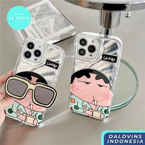 Promo Sunglass Shinchan Popsocket Case iPhone 7 8 X XS XR 11 12 PRO MAX ...