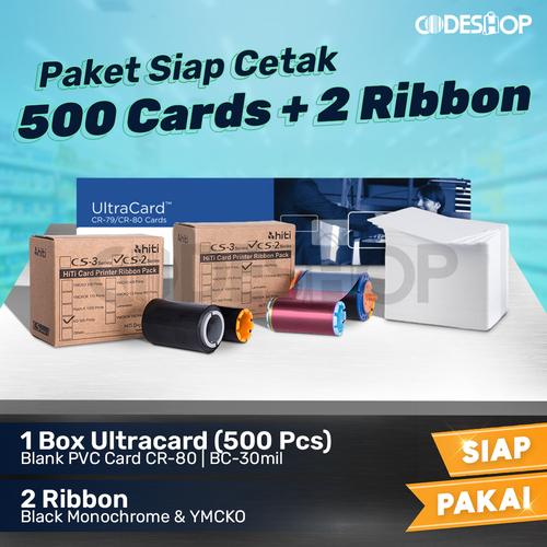Jual (PAKET) CETAK ID CARD TINTA HITI CS200E BLACK & COLOUR GRATIS PCV ...