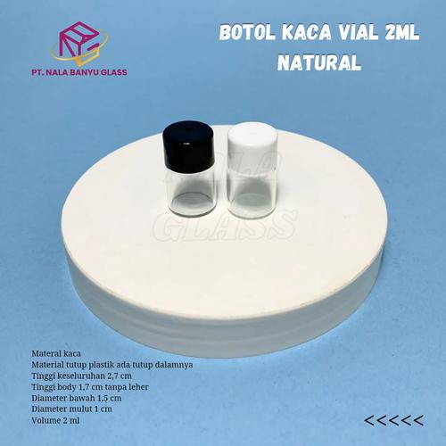 Jual botol kaca vial 2ml natural tutup plastik / botol tester sample ...