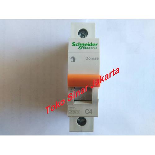 Jual MCB Mini Circuit Breaker Listrik 1P 1 Phase SCHNEIDER DOMAE 4 A ...