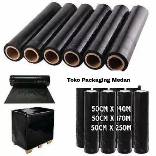 Promo PLASTIK WRAPPING HITAM WRAPING STRETCH 50CM x 170M PREMIUM ...
