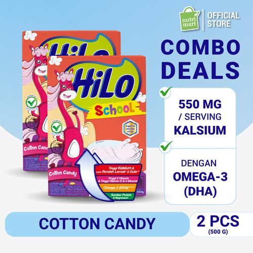 Promo Twin Pack: HiLo School Cotton Candy 500gr - Susu Tinggi Kalsium ...