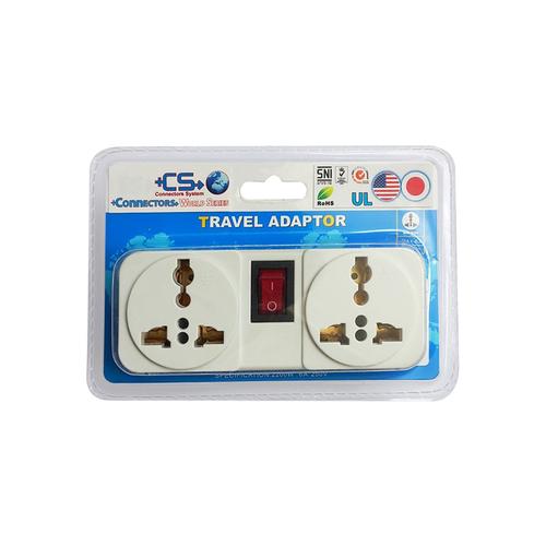 Jual Adaptor Colokan Listrik World Travel Adaptor UL + Saklar - 2 Soket ...