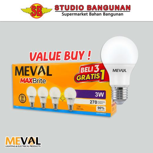 Jual Paket Isi 4 Lampu LED MEVAL MaxBrite 3W - Putih - Kota Pontianak - Studio Bangunan | Tokopedia