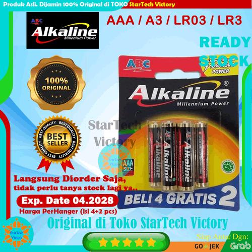 Jual Baterai AAA A3 1.5V ABC ALKALINE Battery - Jakarta Utara - StarTech Victory | Tokopedia