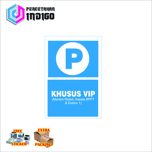 Jual plat alumunium rambu khusus vip - 35x50 - Kab. Bekasi - PERCETAKAN ...
