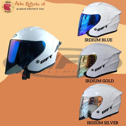 Jual Helm Half Face Gift Sargon Solid Paket ganteng - BLACK GLOS, M ...