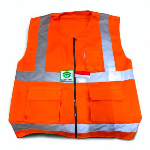 Jual Rompi safety proyek drill / rompi proyek bahan drill + logo ...