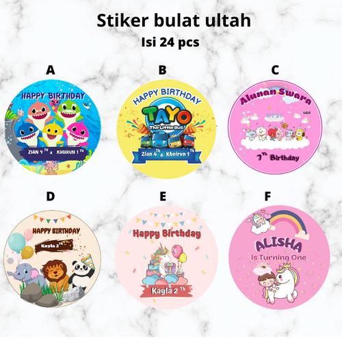 Jual Stiker bulat ulang tahun / stiker bulat tasyakuran custom - Kab ...