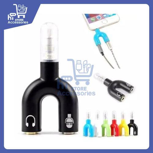 Jual SPLITTER U | HANDPHONE HP SPLITER 2 IN 1 MIC AUDIO JACK 3.5MM ...